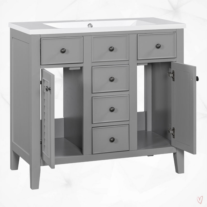Winston Porter Tavit 35 95 Free Standing Single Bathroom Vanity With